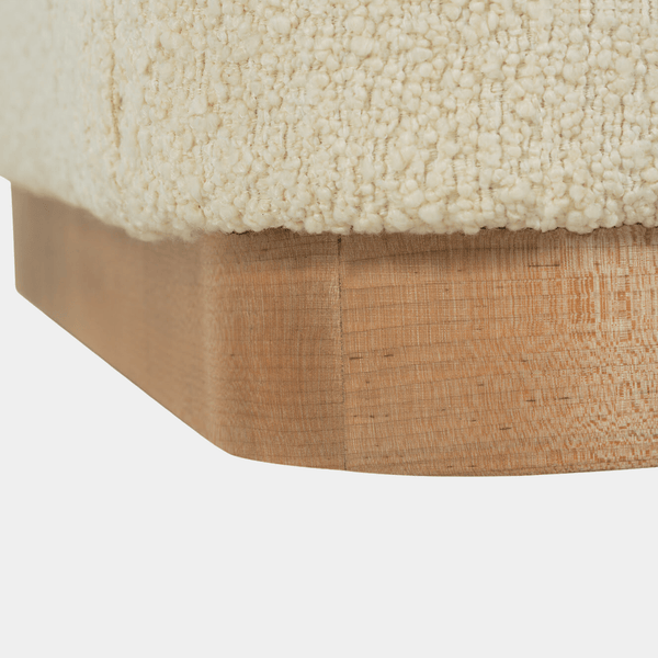 Modern Boucle and Wood Swivel Chair – Kier Design Interiors