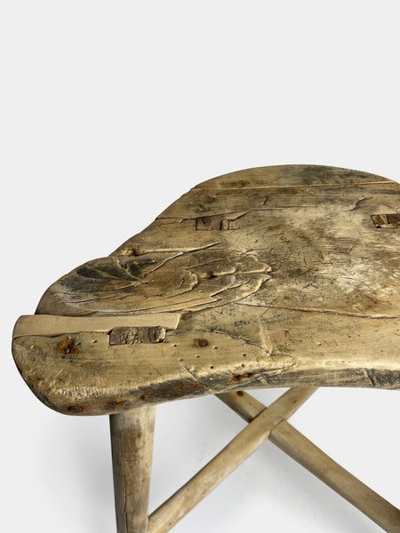 Half Moon Wood Stool – Kier Design Interiors